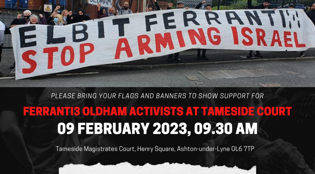 Ferranti3 Oldham Activists At Tameside Court – GM Friends of Palestine